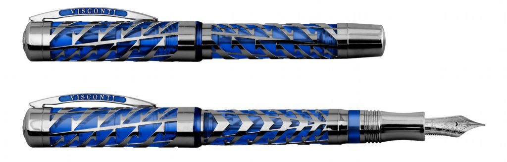 Visconti Limited Edition Skeleton Watermark Blue Moon Fountain Pen