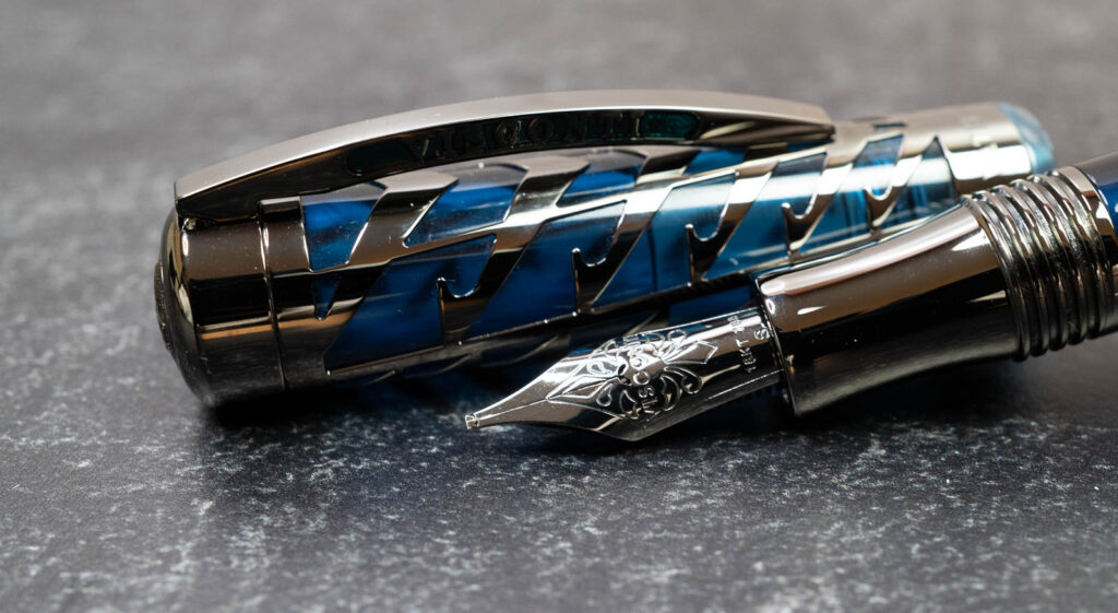 Visconti Limited Edition Skeleton Watermark Blue Moon Fountain Pen ...
