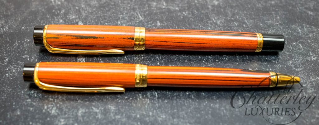 Waterman Liason Ebonite Woodgrain Fountain Pen & Ballpoint Set