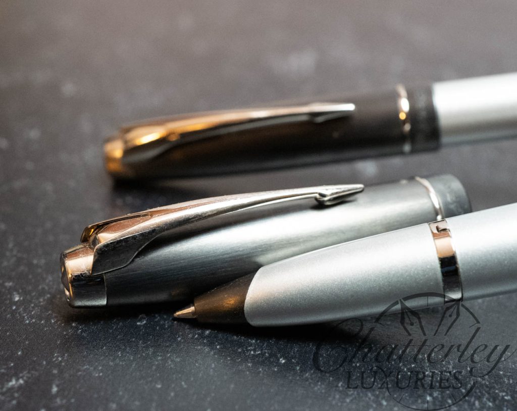 Parker 100 Graphite & Silver Rollerball & Ballpoint Set - Chatterley