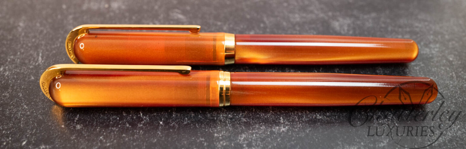 Visconti Pericle Prototype Amber Fountain Pen And Ballpoint Set ...