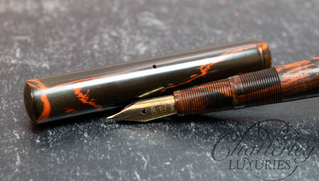 Waterman 12 Red Mottled Hard Rubber Fountain Pen - Chatterley