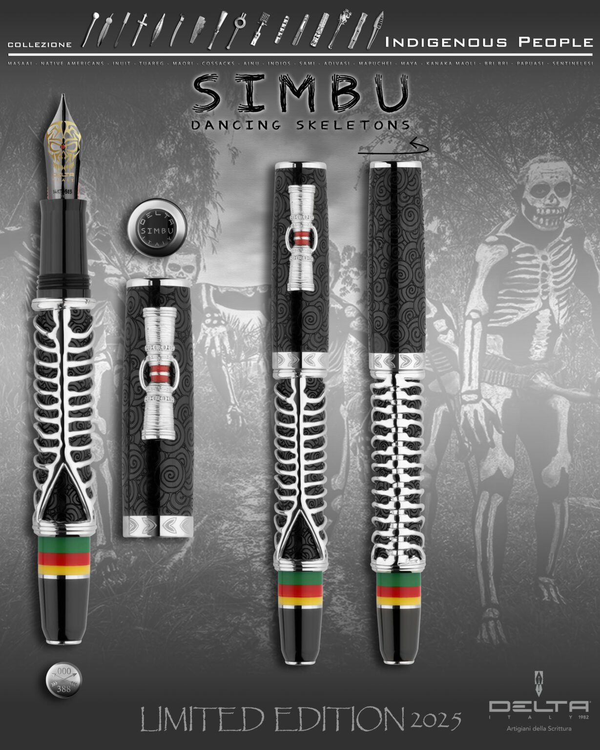 Delta Simbu Indigenous People Collection 2025 "Dancing Skeletons" Black ...