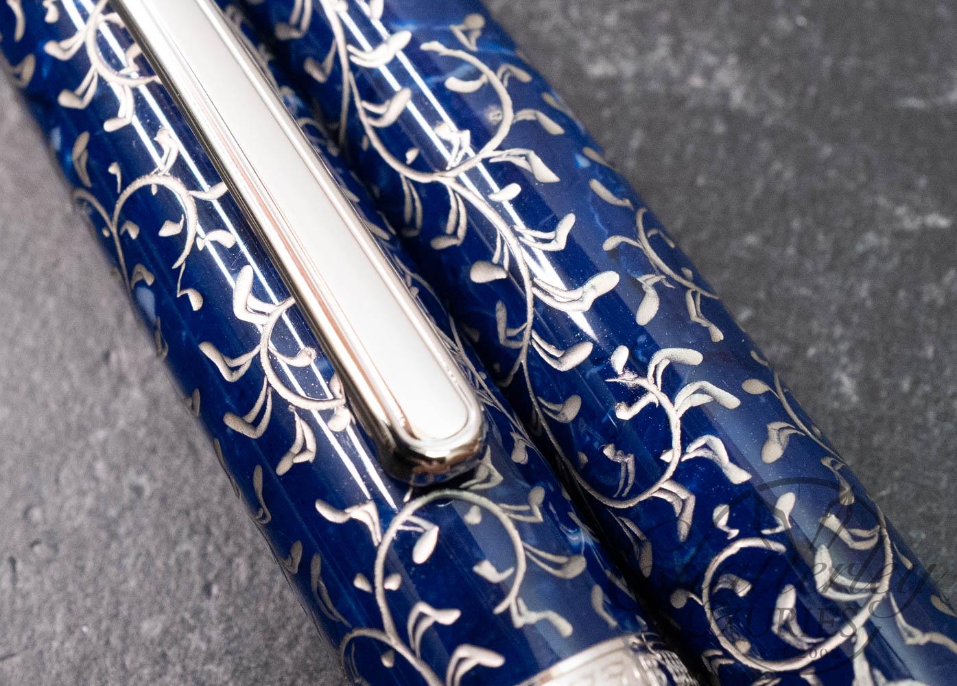 Platinum Century #55 Karakusa Blue Celluloid Fountain Pen - Chatterley