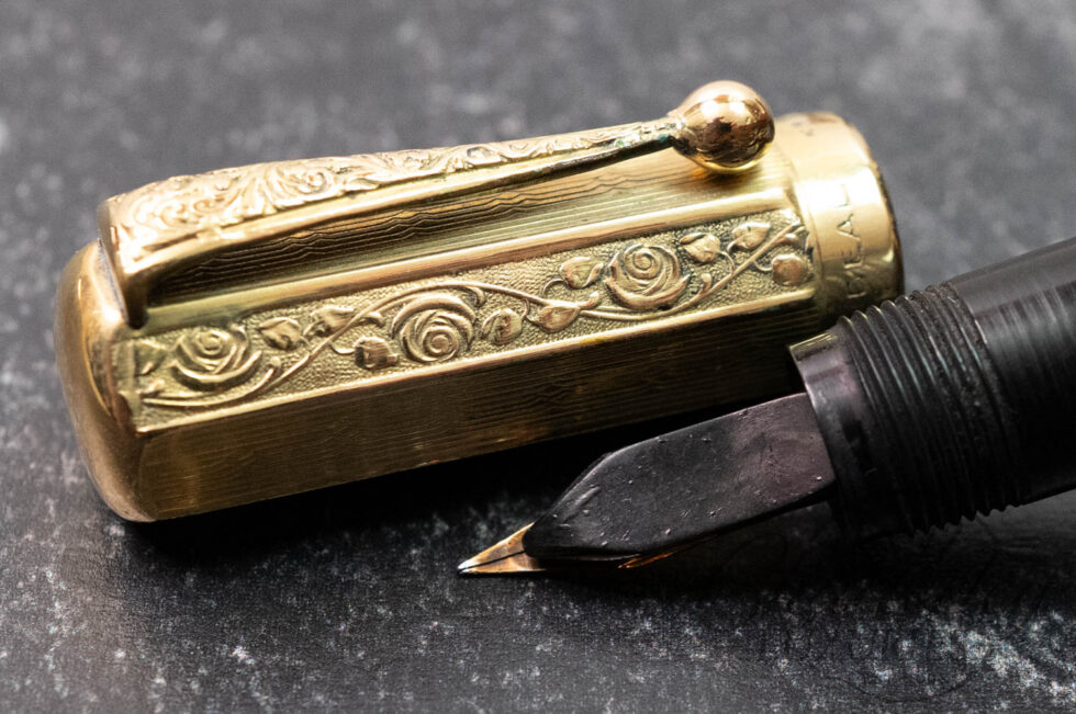 Waterman Vintage Italian Continental Octagonal Overlay Scroll Floral ...
